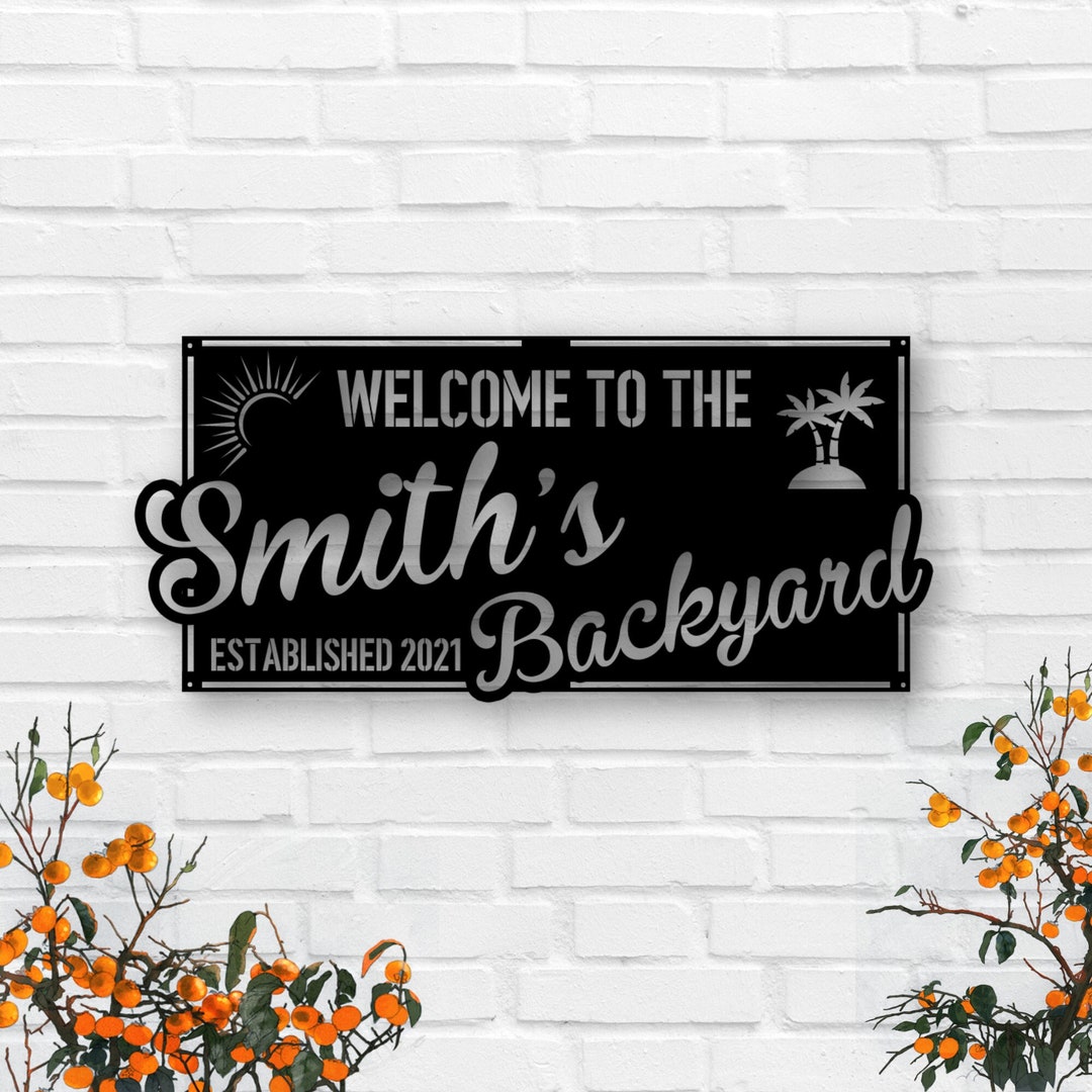 Personalized Pool & Patio Sign-backyard Bar and Grill-pool Deck Last ...