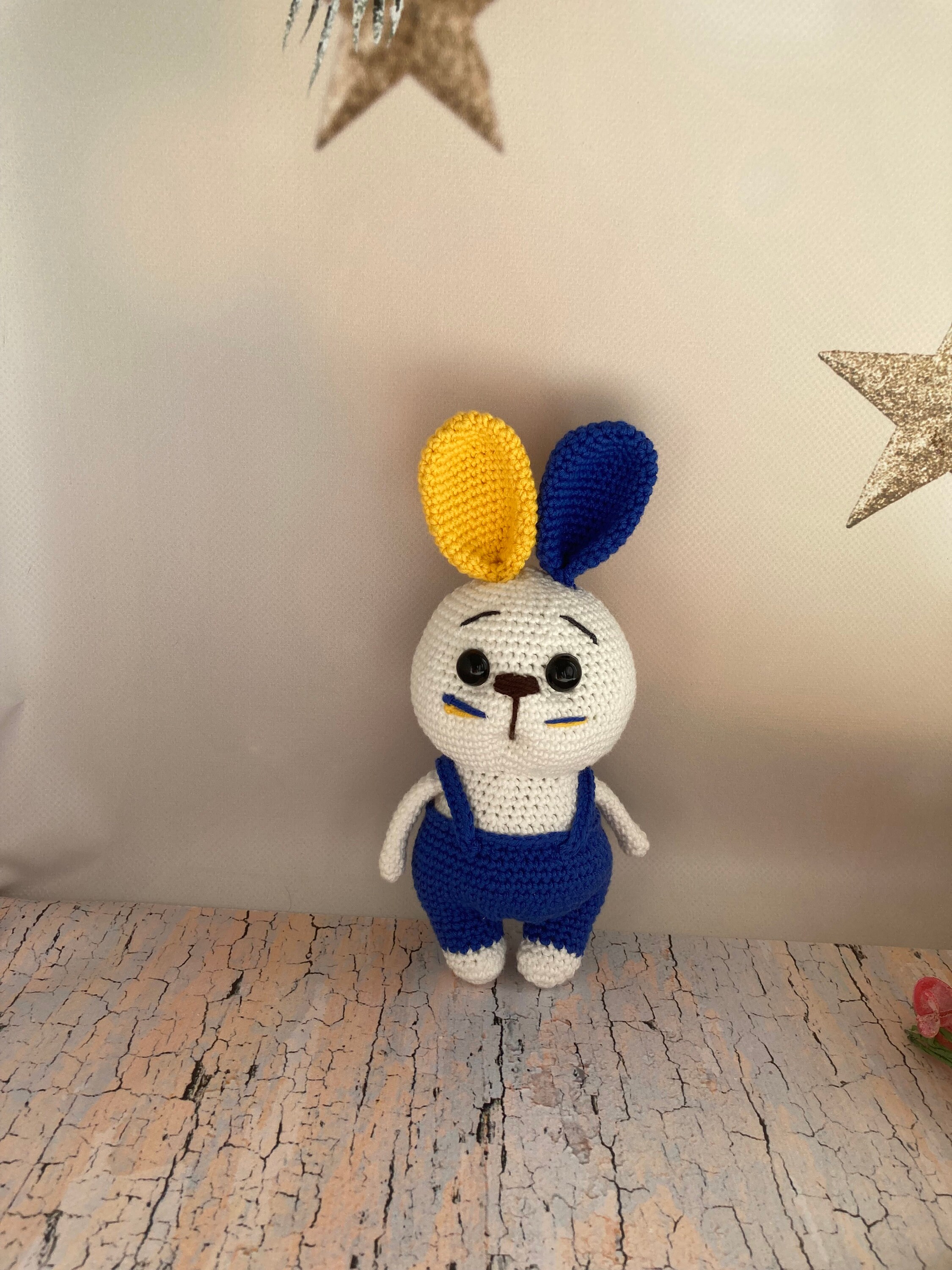 Bunny Patriot of Ukraine Bunny With Yellow and Blue Ears Toy - Etsy