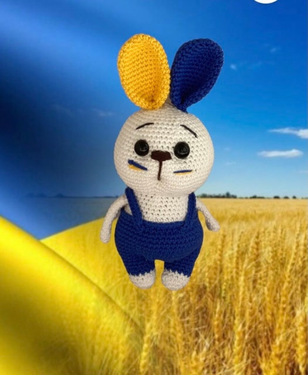 Bunny Patriot of Ukraine Bunny With Yellow and Blue Ears Toy - Etsy