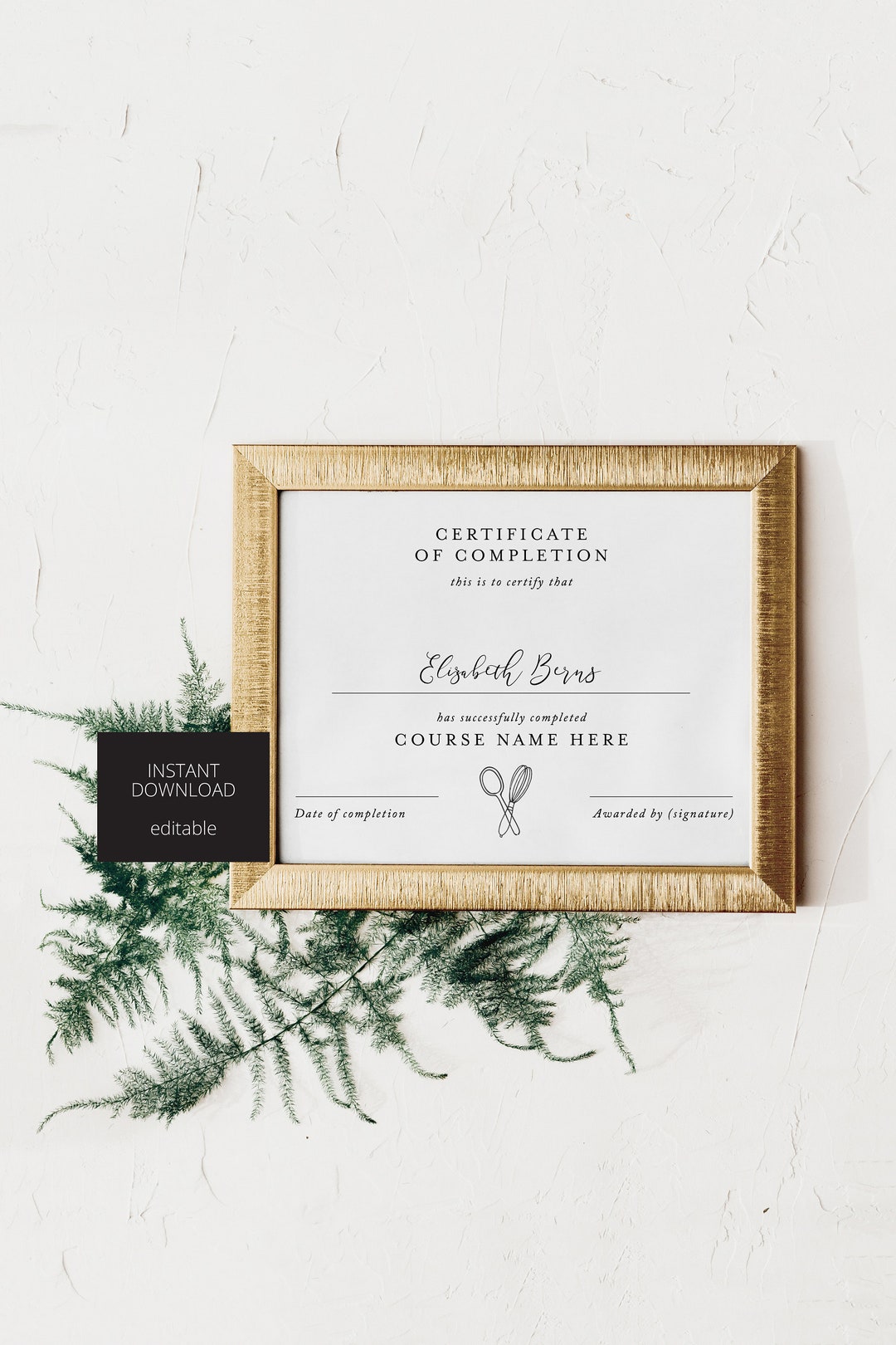 Certificate of Completion, Cooking Class Certificate, Classes Template ...