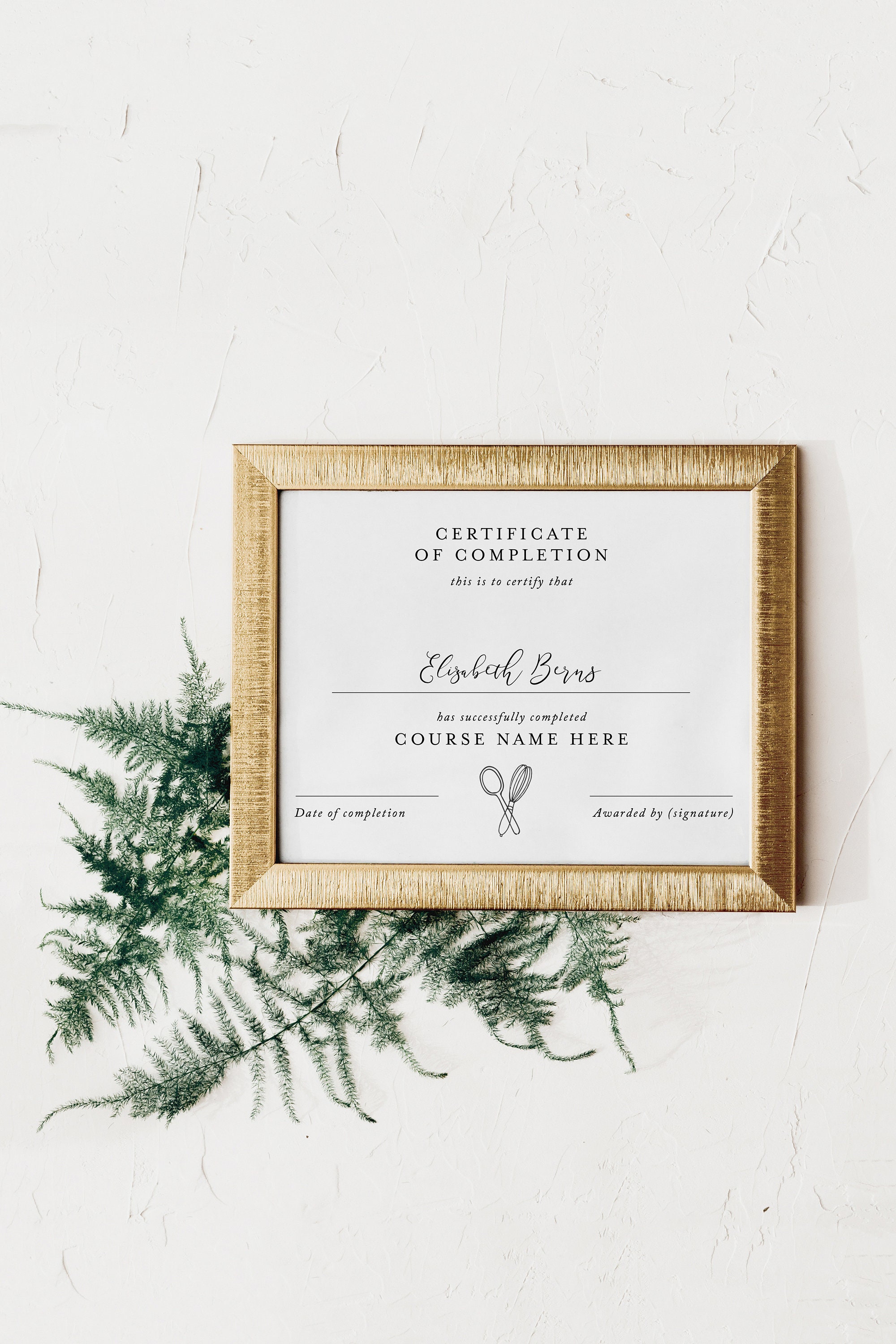 Certificate of Completion, Cooking Class Certificate, Classes Template ...