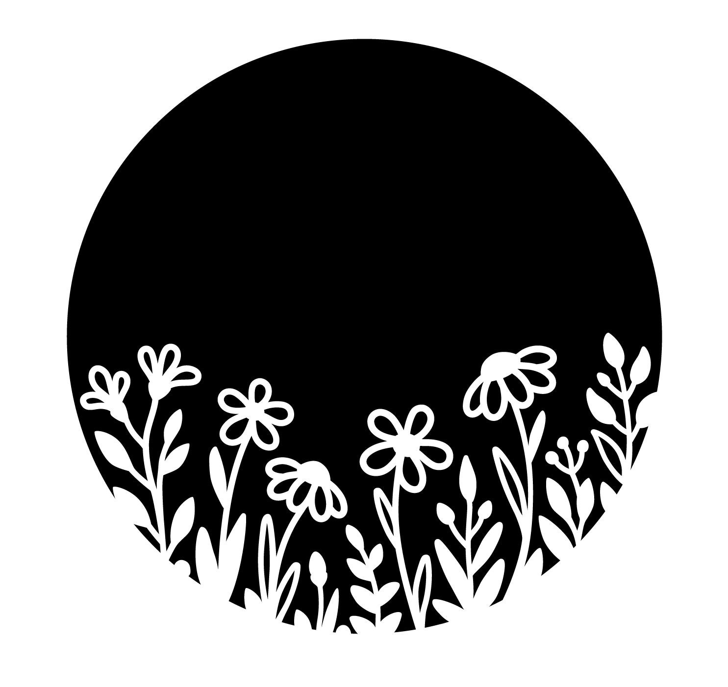 Flowers Svg. Round Flower Pattern. Svg. Floral Round SVG. Wild Flowers ...