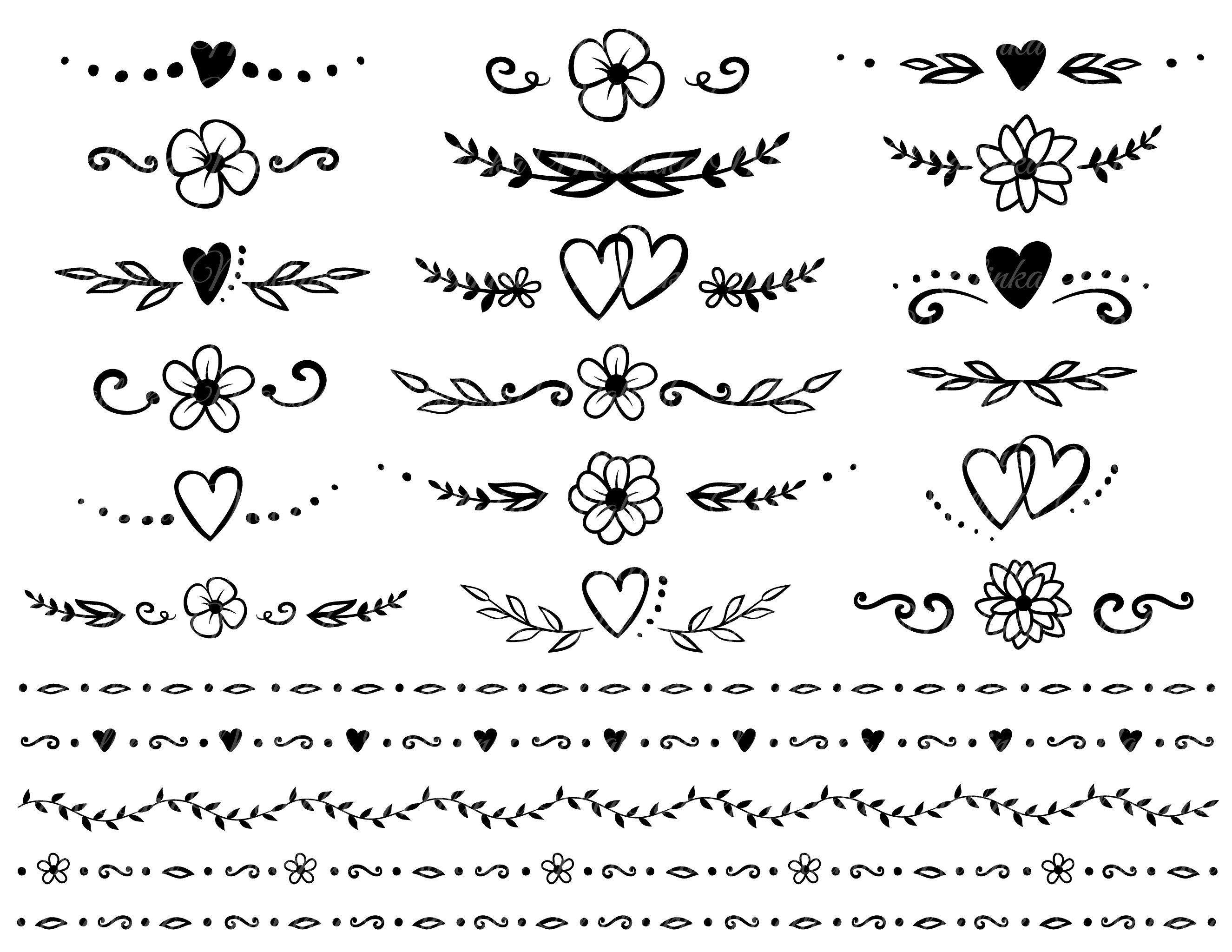 Border Svg. Divider Svg. Branches Svg, Flowers Svg. Wedding Design ...