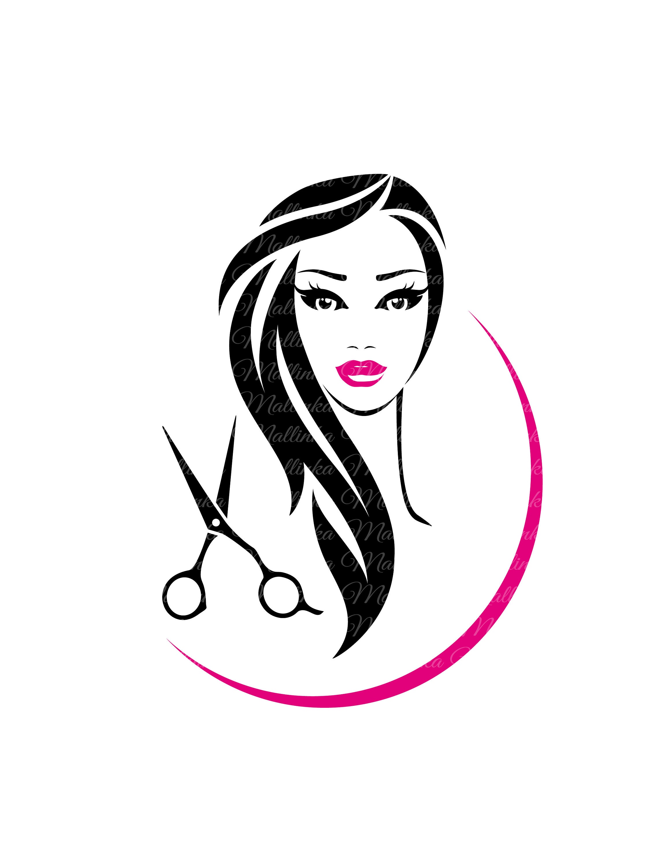 Tijeras. Silueta de mujer. Peluquería Svg. Svg. Estilo. Accesorios ...