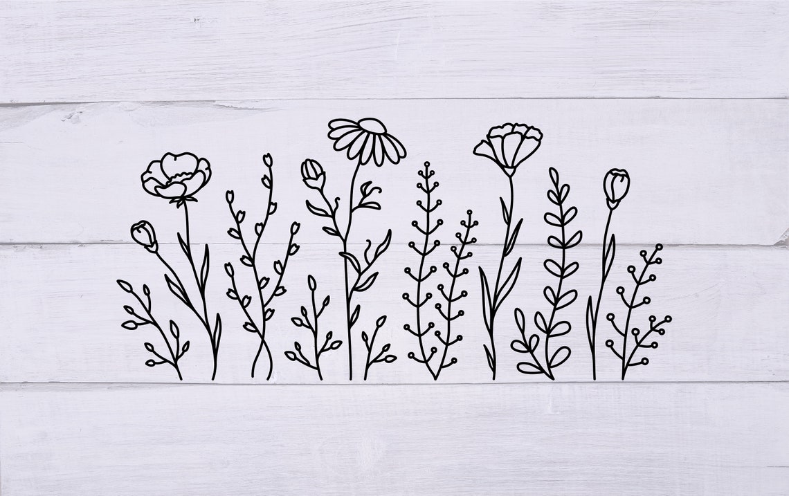 Flower, Flower SVG, Flowers, Svg, Wildflowers, Floral Botanical Pattern ...