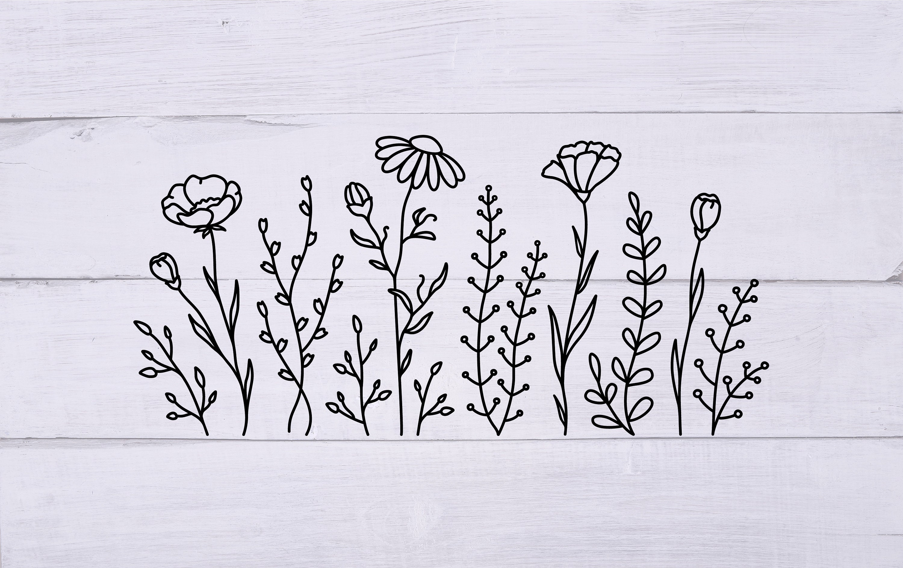Flower, Flower SVG, Flowers, Svg, Wildflowers, Floral Botanical Pattern ...