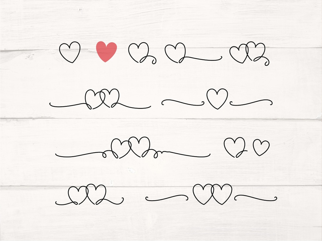 Heart SVG. Border Svg. Divider Svg. Wedding Love Design Element. Vector ...