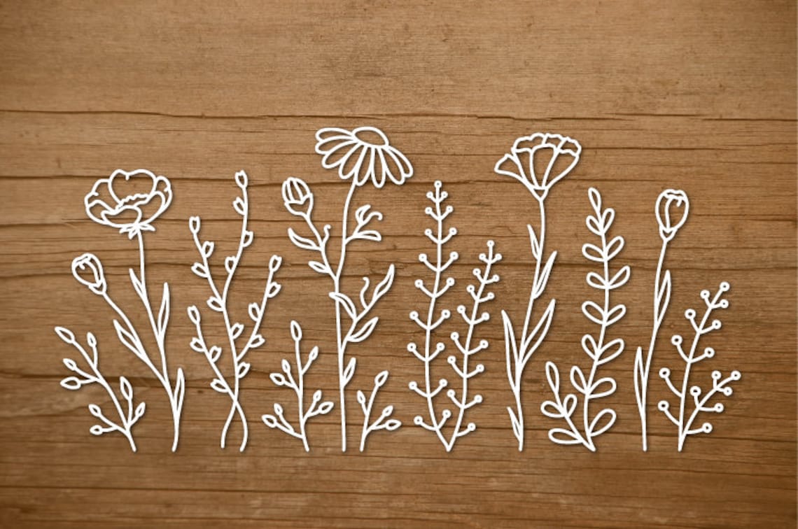 Flower, Flower SVG, Flowers, Svg, Wildflowers, Floral Botanical Pattern ...