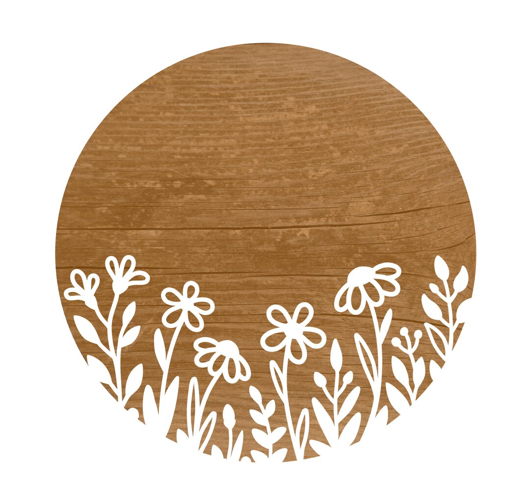 Flowers Svg. Round Flower Pattern. Svg. Floral Round SVG. Wild Flowers ...