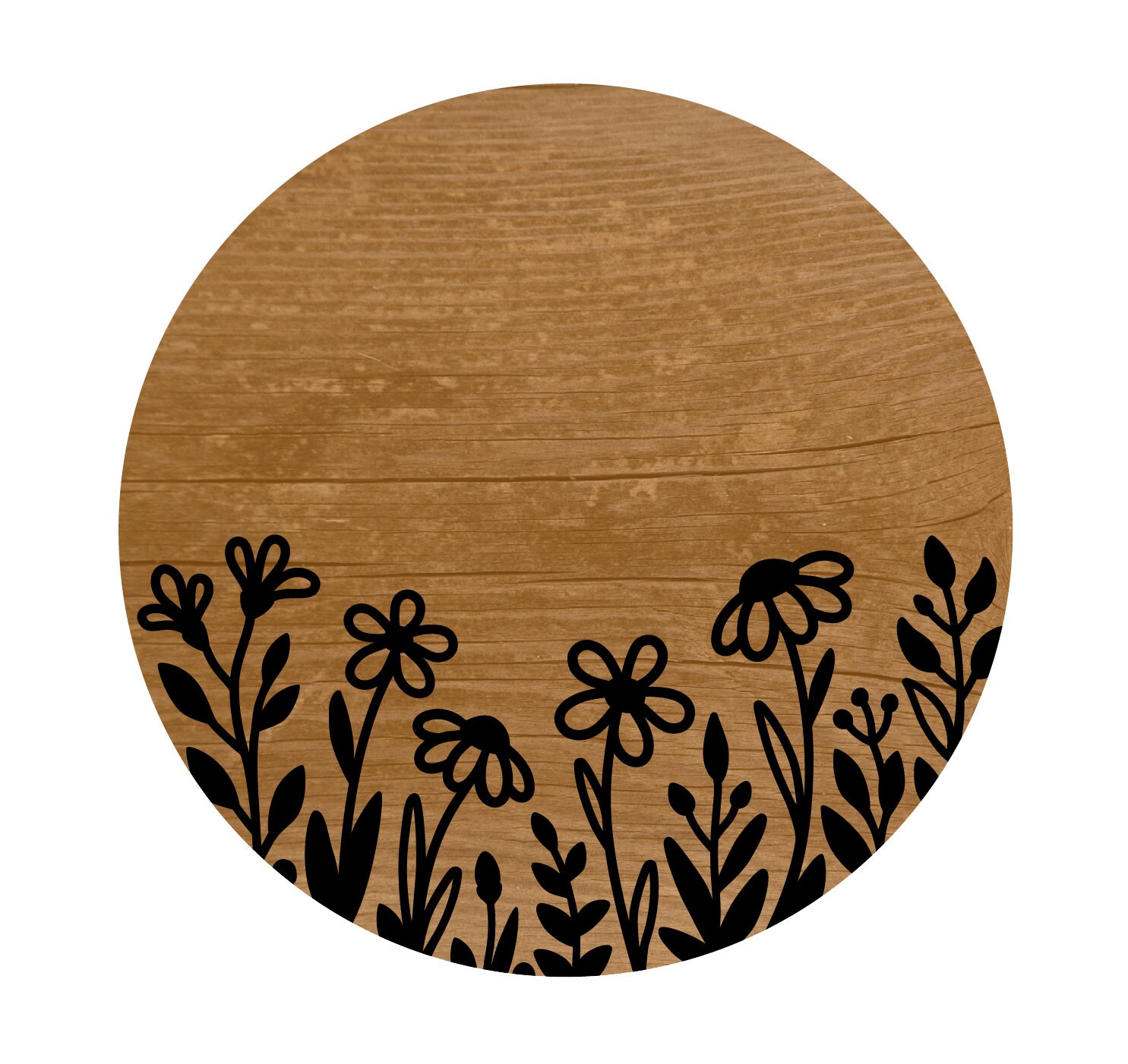 Flowers Svg. Round Flower Pattern. Svg. Floral Round SVG. Wild Flowers ...