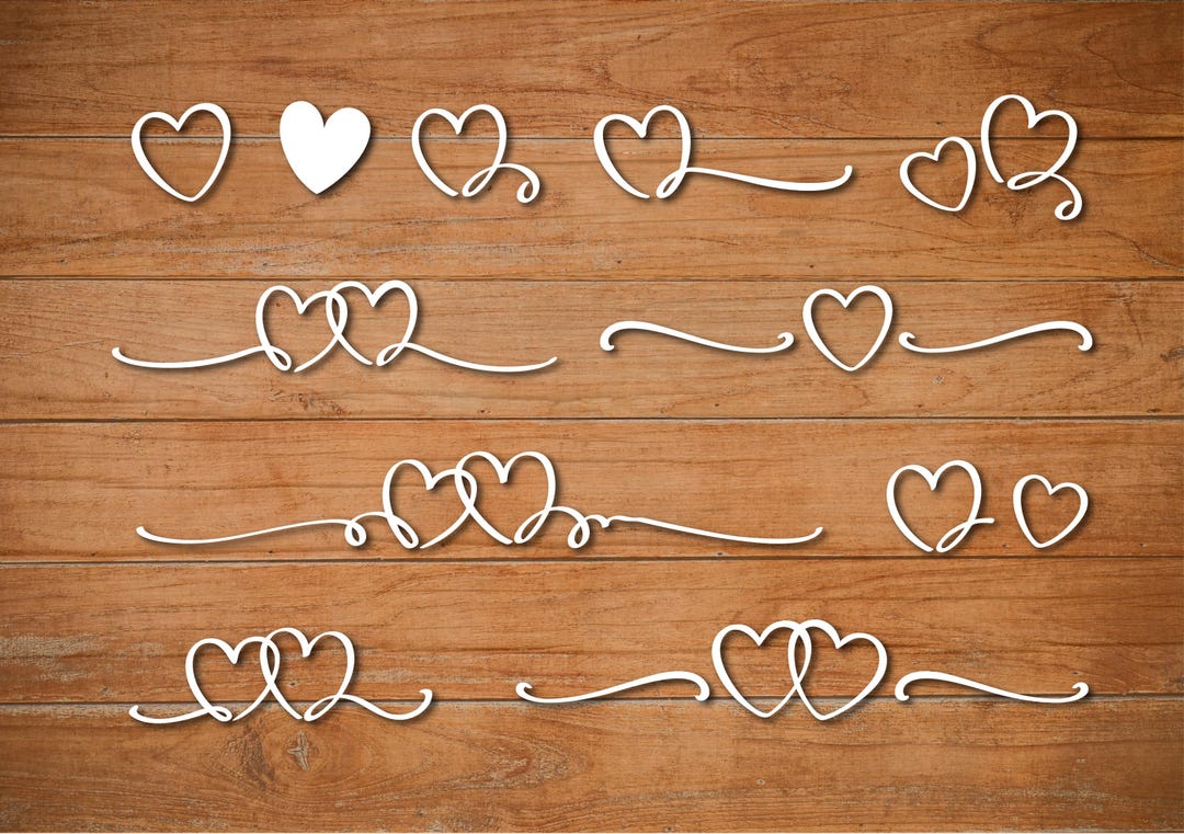 Heart SVG. Border Svg. Divider Svg. Wedding Love Design Elements ...