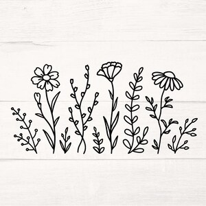 Flowers, Flower SVG, Flower, Svg, Wildflowers, Floral Botanical Pattern ...