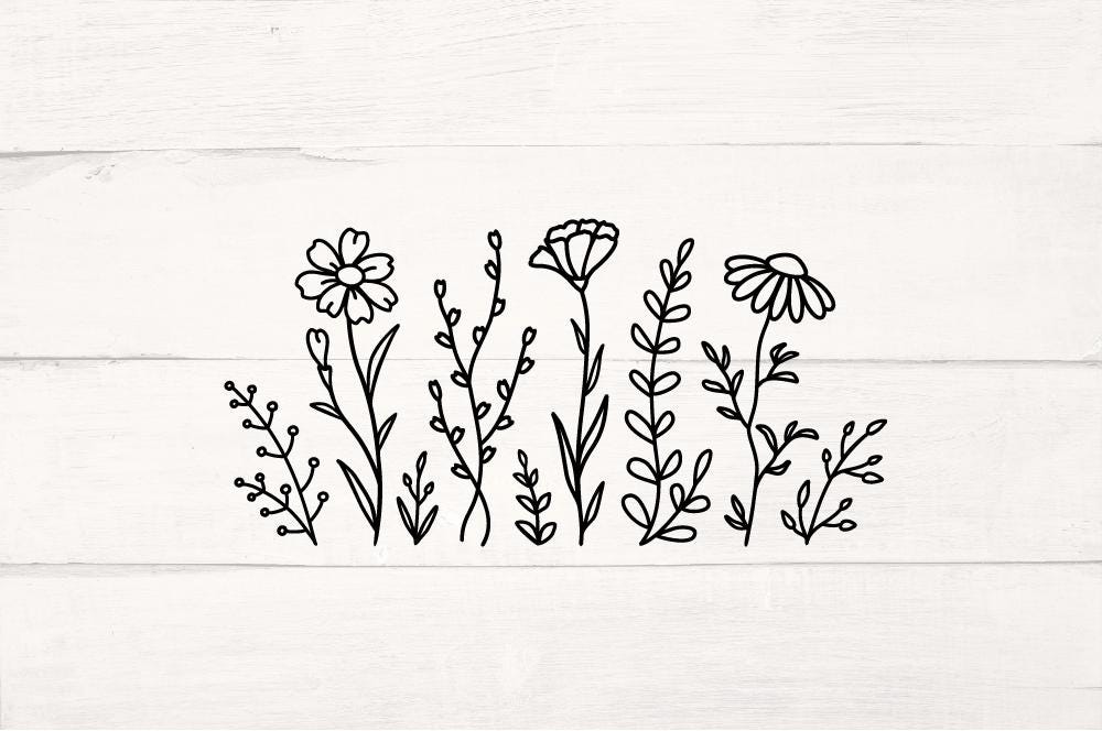 Flowers, Flower SVG, Flower, Svg, Wildflowers, Floral Botanical Pattern ...