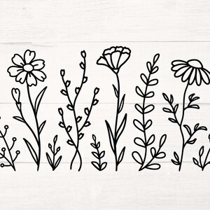 Flowers, Flower SVG, Flower, Svg, Wildflowers, Floral Botanical Pattern ...