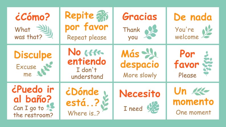 Spanish Classroom Phrases Printable Poster Set, Spain, Spanish ...
