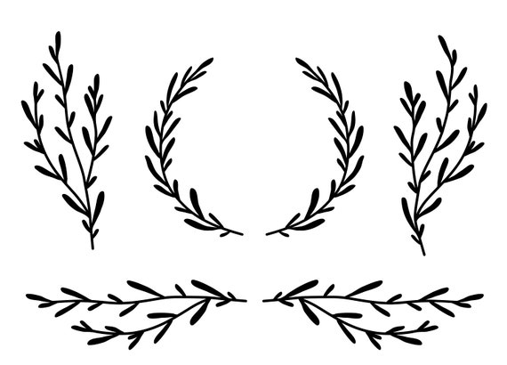 Ramas de olivo SVG. Ramas svg. corona. Monograma. Hojas de - Etsy México