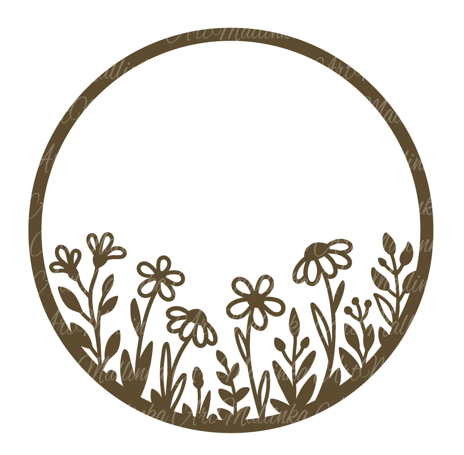 Flowers Svg. Round Flowers Pattern. Svg. Floral Round SVG. Wild Flowers ...