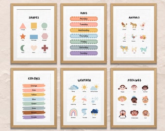 Set of 8 Educational Posters Montessori Classroom Decor - Etsy
