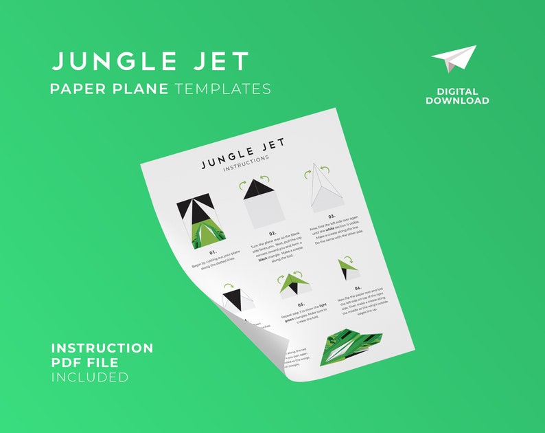 Paper Plane Template Instant Download Printable Plane Home and School ...