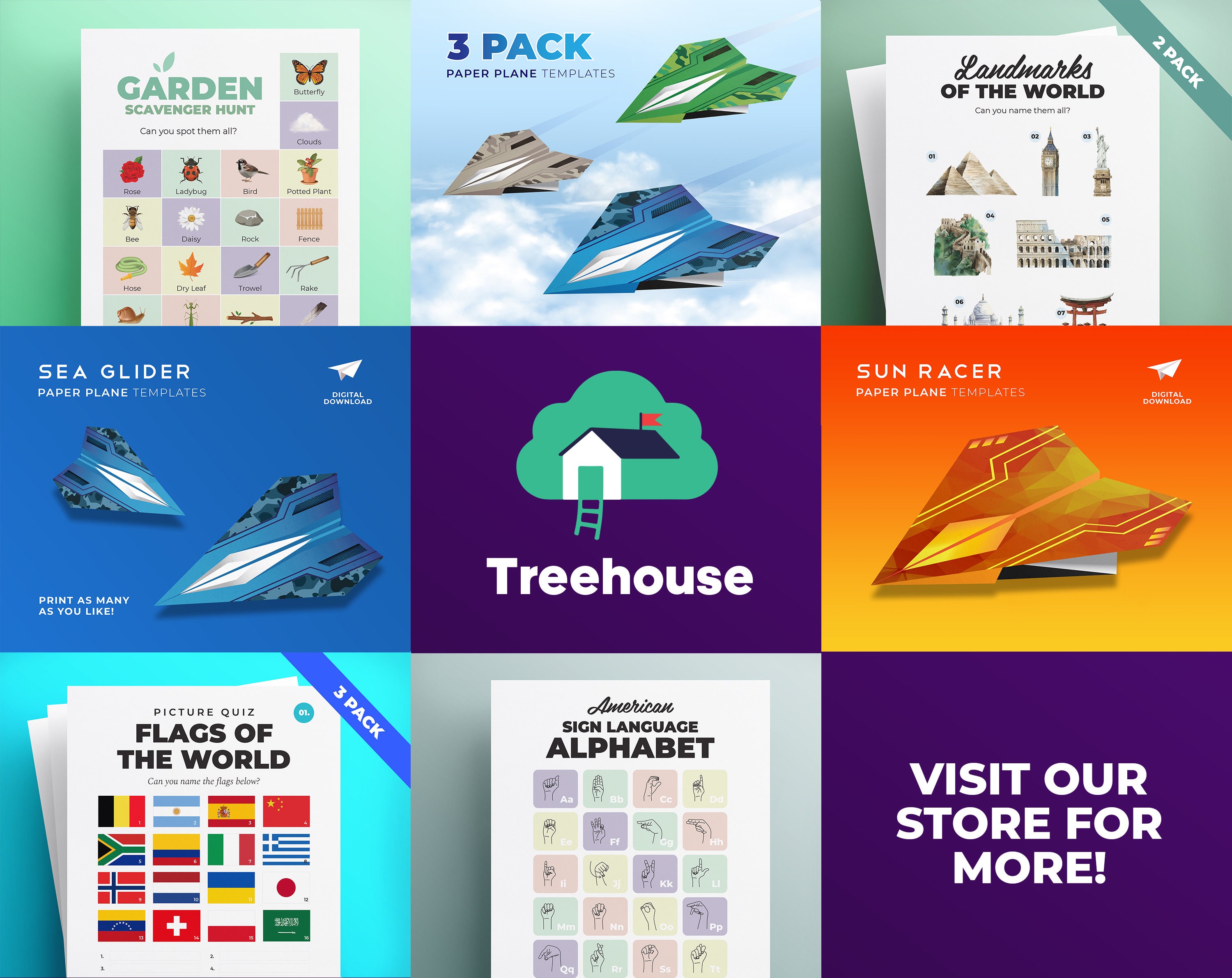 Paper Plane Template | Instant Download | Printable Plane | Home and ...