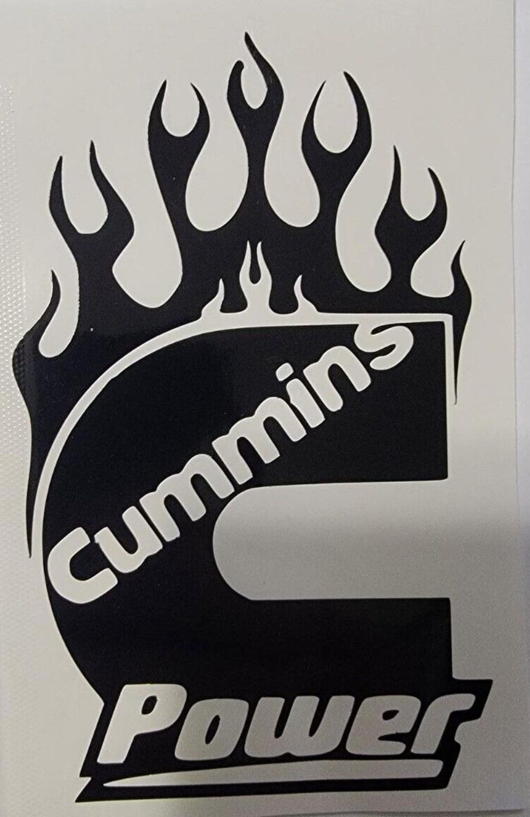Black Cummins Diesel Power Flame Decal Sticker 3"x5" - Etsy