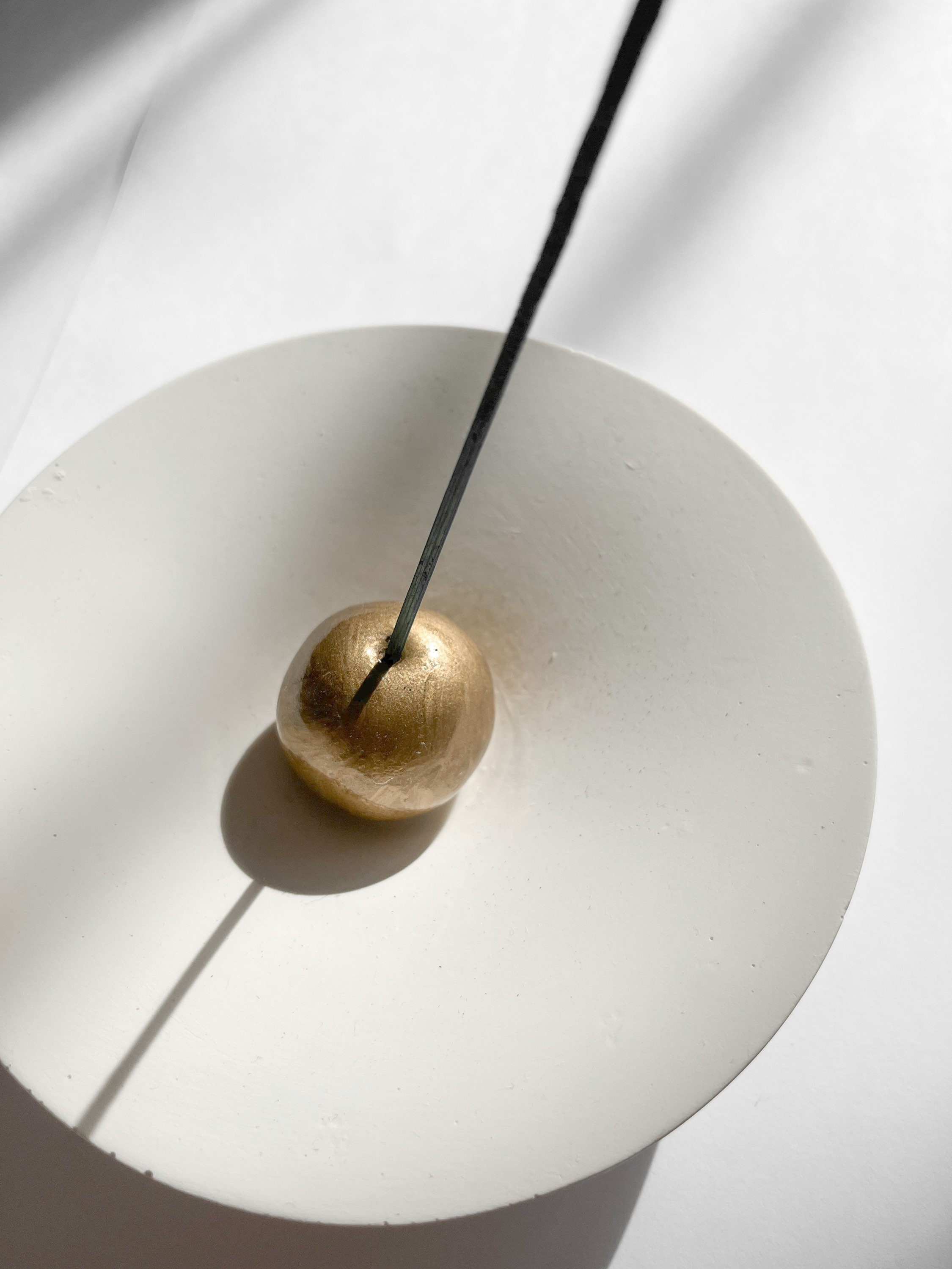 Incense Holder Round Dish Gold Ball | Etsy