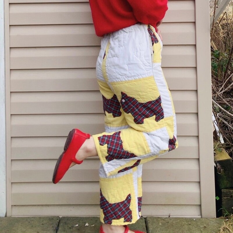 Wide Leg Quilted Pants - Etsy