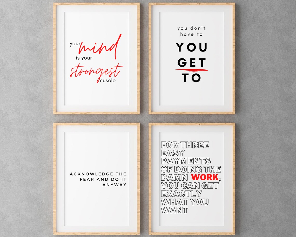 Motivational Wall Art Digital Download Bundle Set of 4 - Etsy