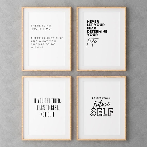 Motivational Wall Art Digital Download Bundle Set of 4 | Etsy