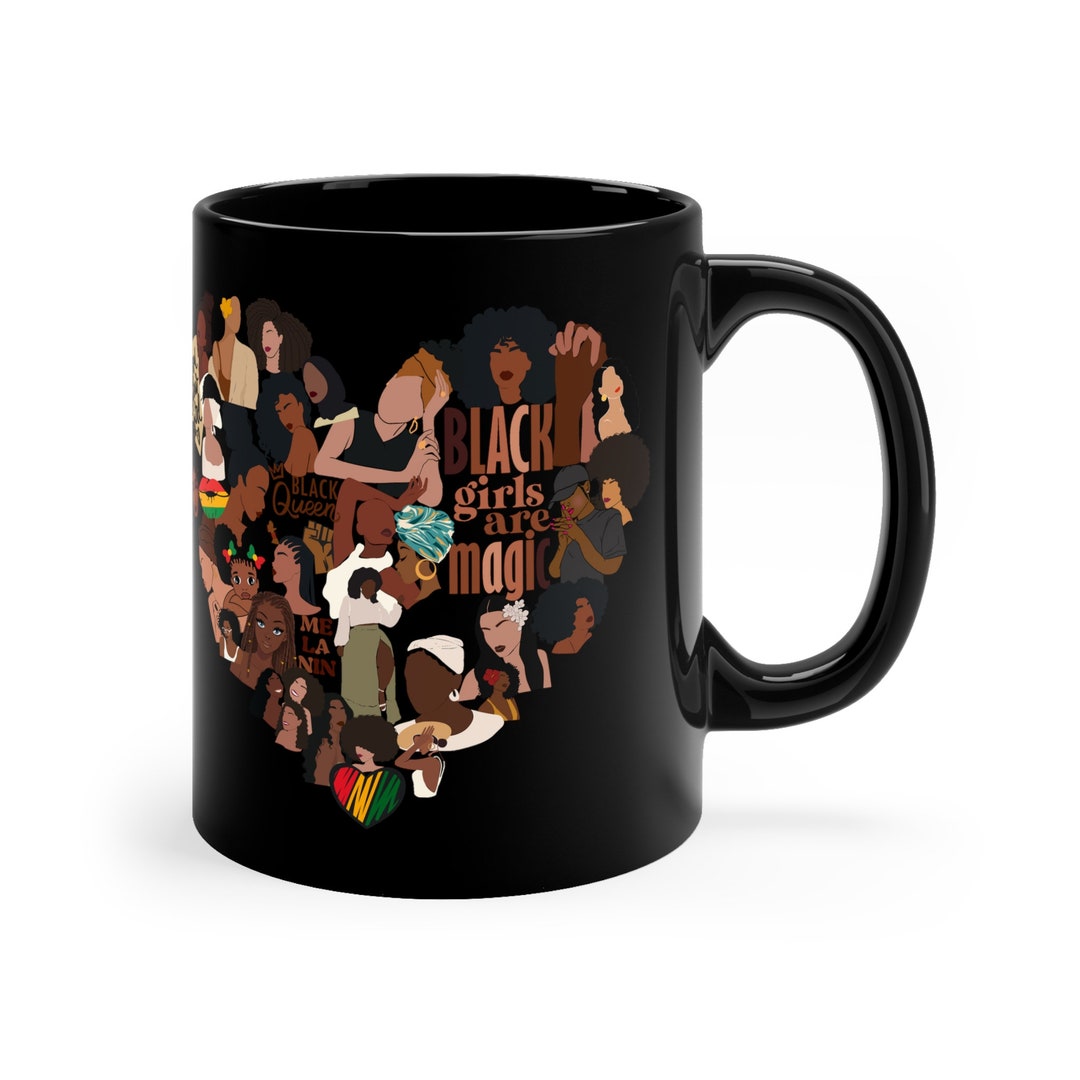 Black Woman Mug Black Woman Art Black Girl Mug African American Gifts ...