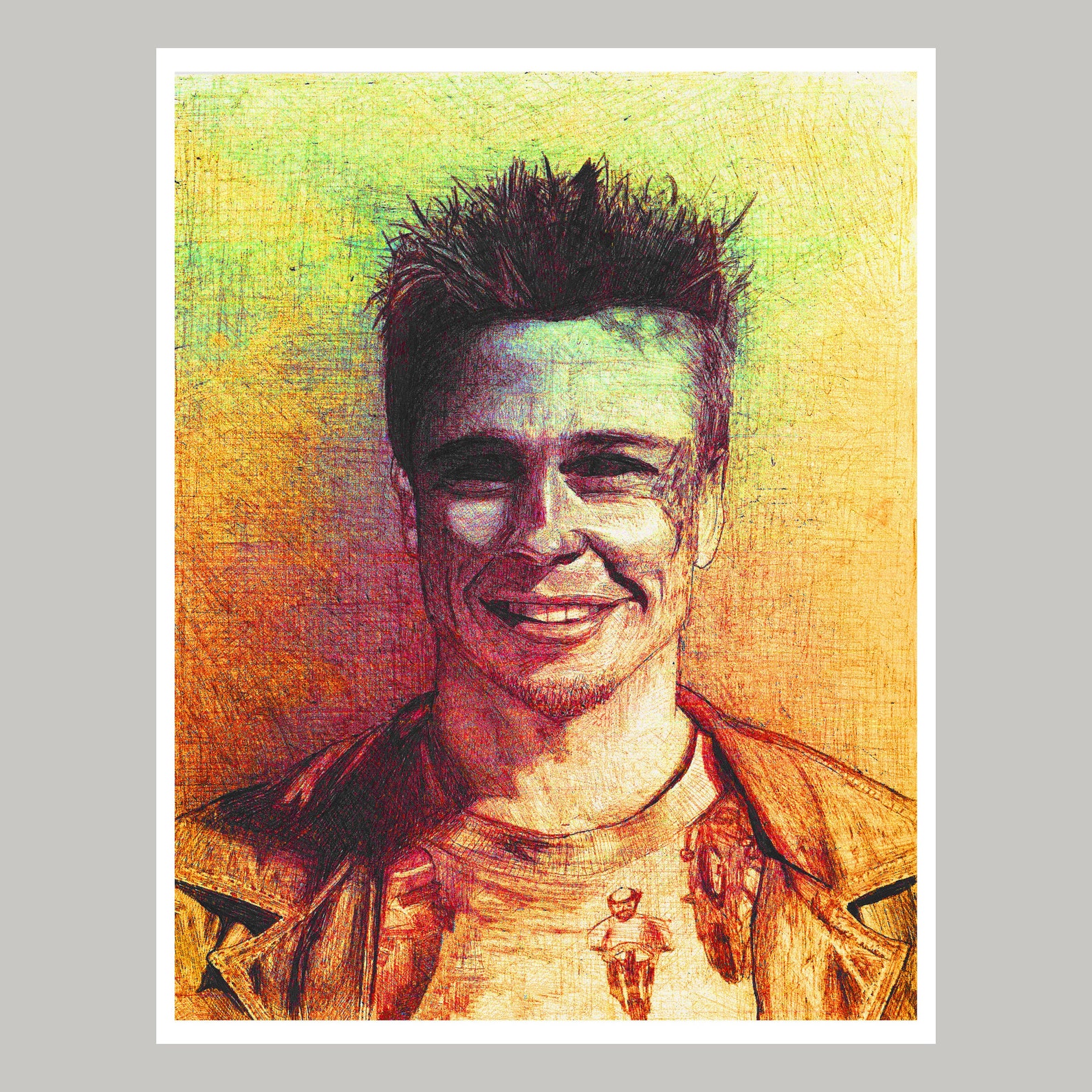 Tyler Durden - Fight Club | Fine Art Print (ink Pen Artwork, Movie ...