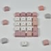 126 Keys Pale Blossom Pebble Korean Keycap Set, Warm Pink Hangul ...