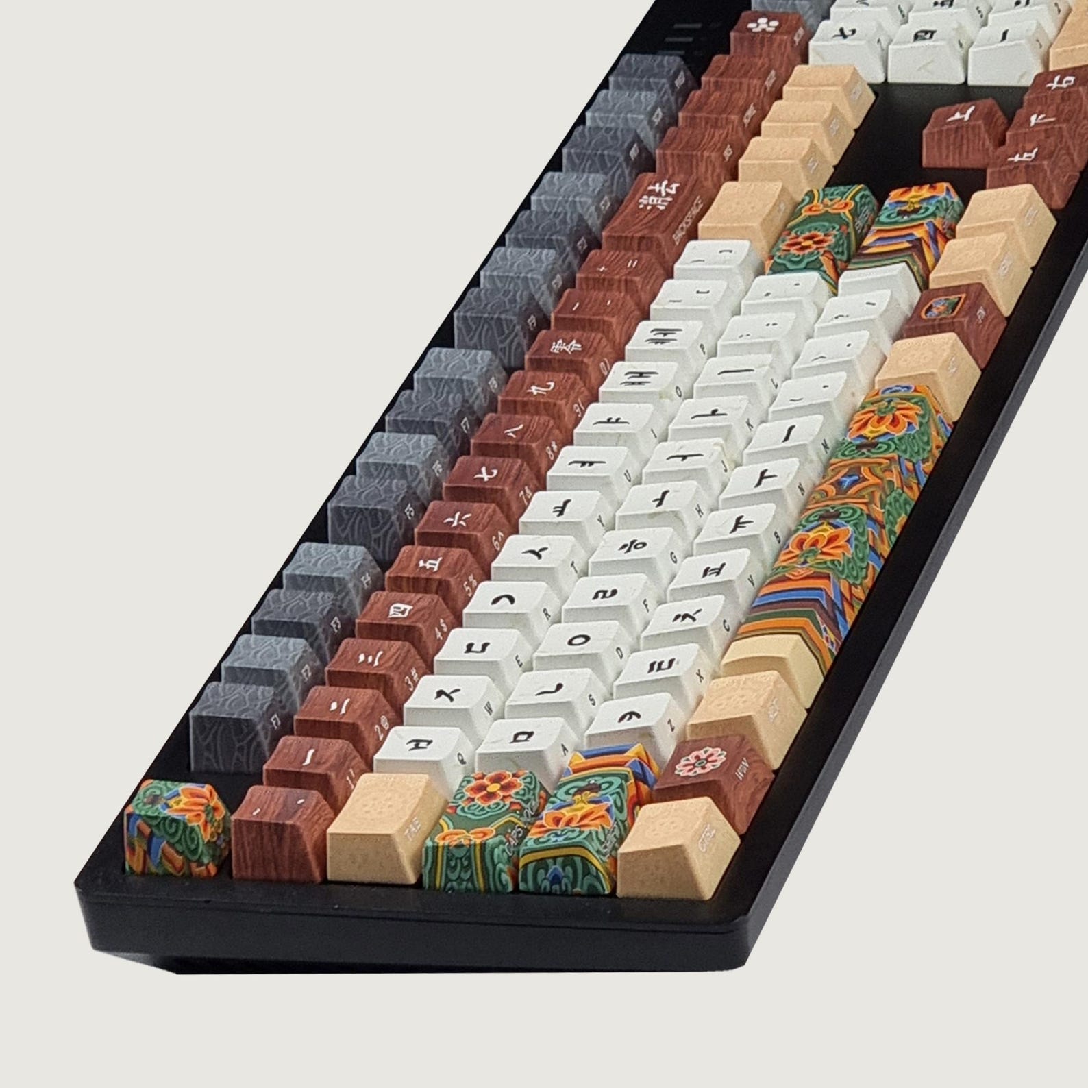 104 Keys Dancheong Korean Slate Pattern Keycap Set, Cherry, PBT ...