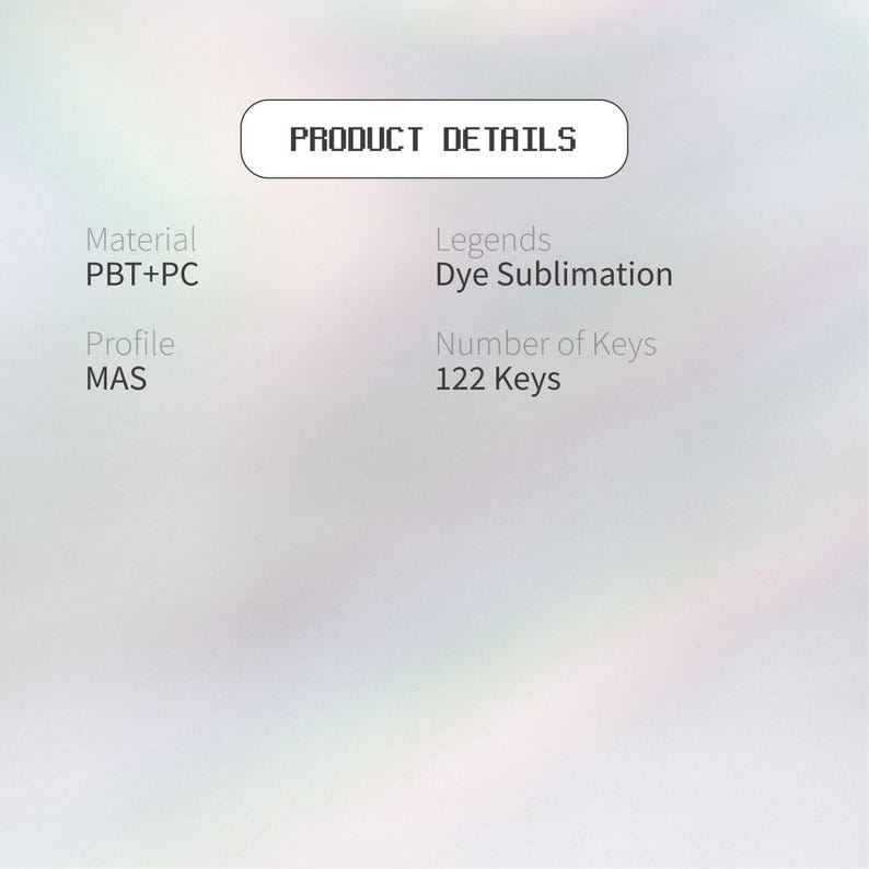 122 Keys Pink Gradient Korean Keycap Set, MAS, PBT, Transparent Side ...