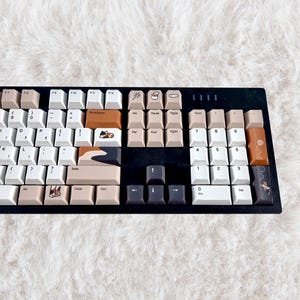 132 Keys Warm Cat Korean Keycap Set, PBT, Cherry, Hangul Keycaps Kor ...