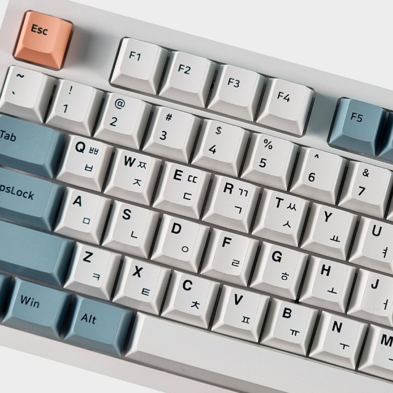 108 Keys Macaron Korean Keycap Set, PBT, Cherry, Hangul Keycaps Korean ...