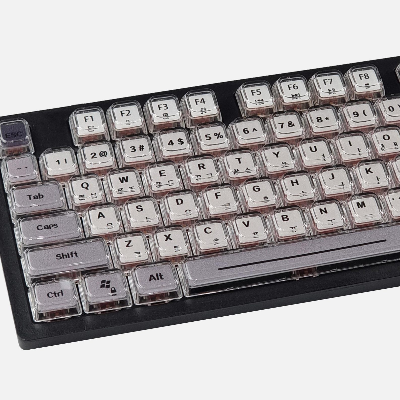 110 Keys Crystal Glow Korean Keycap Set, Transparent Korean Keycaps - Etsy