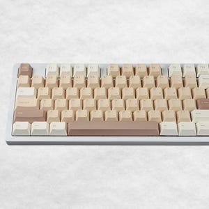 173 Keys Mocha Bunny Korean Keycap Set, Cherry, PBT, Soft Brown Tones ...