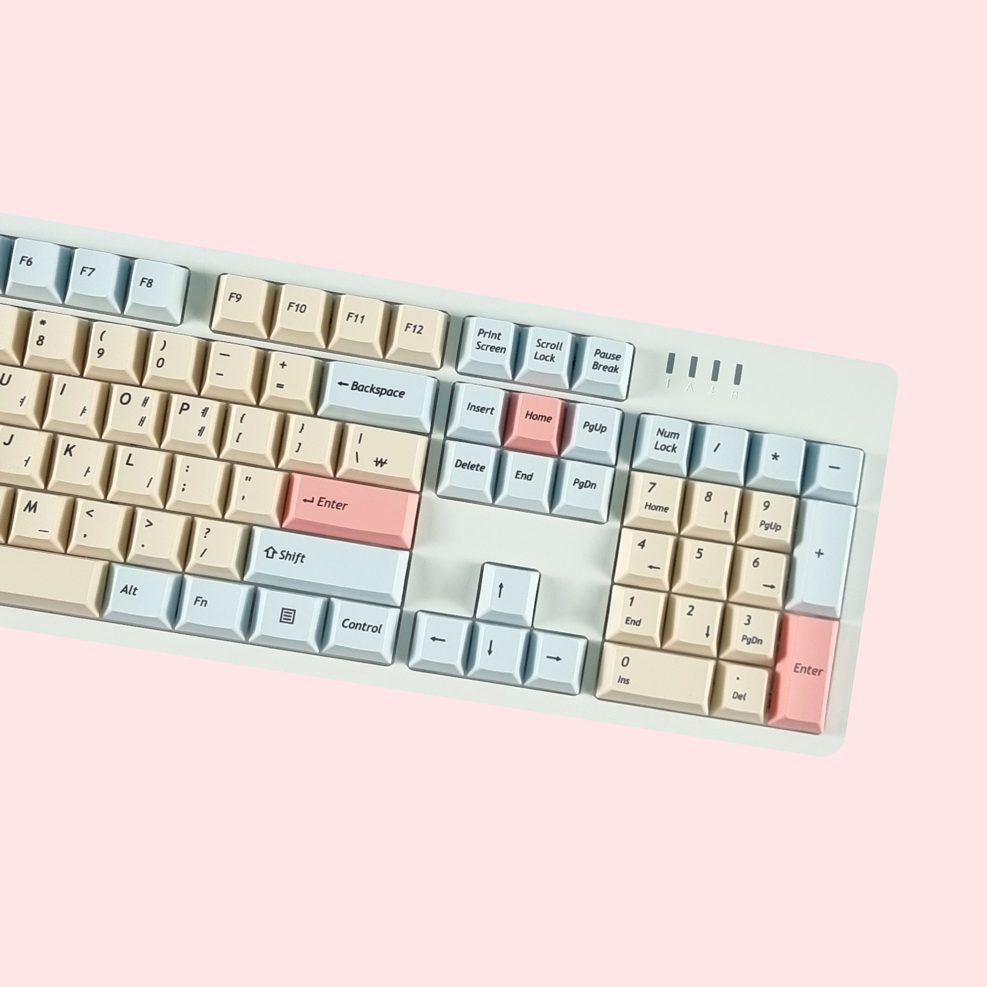 145 Keys Vintage Pastel Korean Keycap Set, PBT, Hangul Keycaps Korean ...