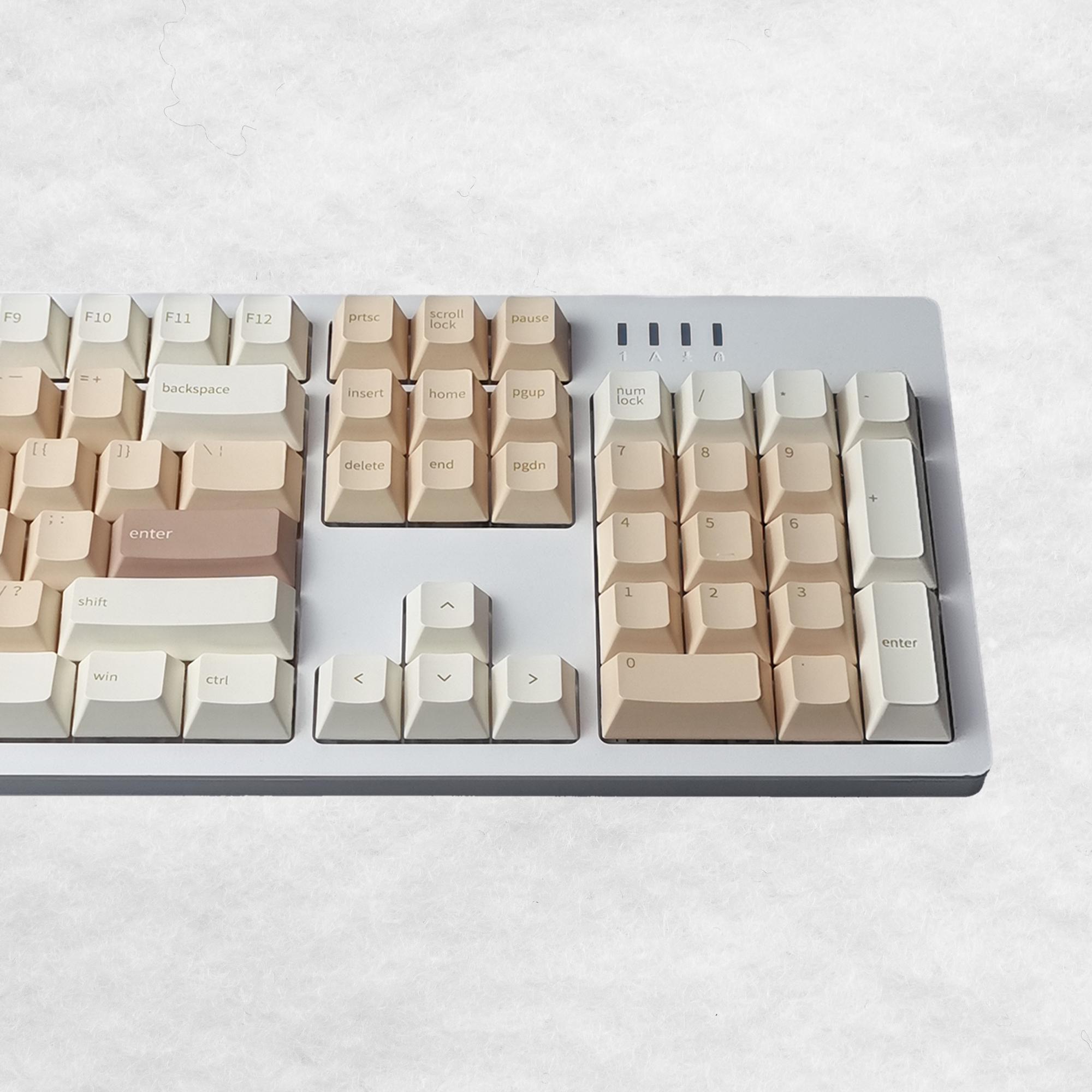 173 Keys Mocha Bunny Korean Keycap Set, Cherry, PBT, Soft Brown Tones ...