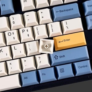 108 Keys Vintage Blue Korean Keycap Set, PBT, Hangul Keycaps Kor/eng ...