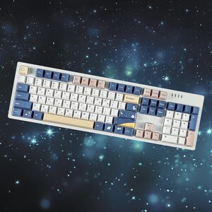 139 Keys Moon Rabbit Korean Keycap Set, Cherry, PBT, Hangul Keycaps Kor ...