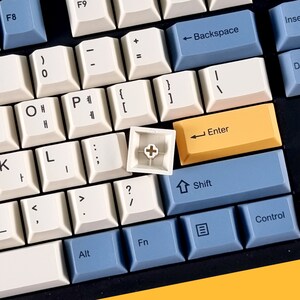 108 Keys Vintage Blue Korean Keycap Set, PBT, Hangul Keycaps Kor/eng ...