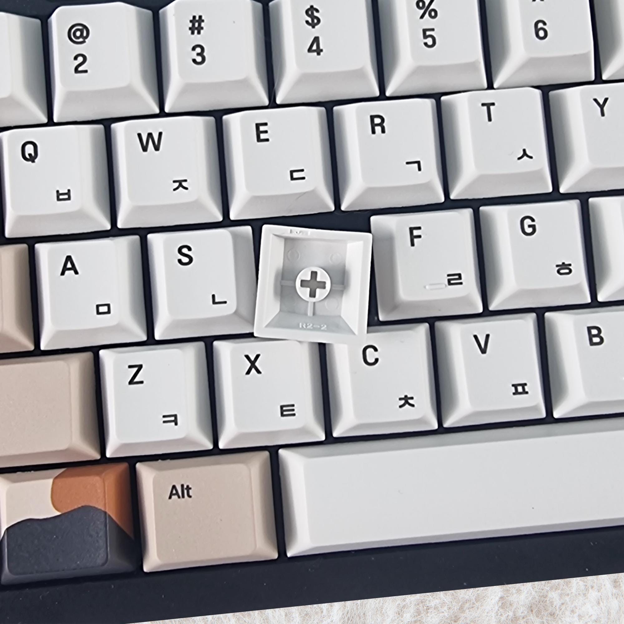 132 Keys Warm Cat Korean Keycap Set, PBT, Cherry, Hangul Keycaps Kor ...