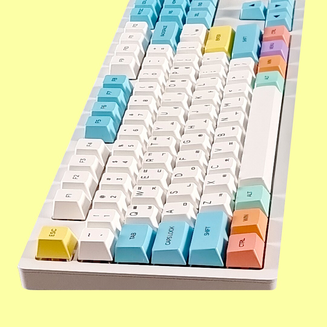 108/142 Keys Summer Stroll Korean Keycap Set, PBT, Hangul Keycaps ...