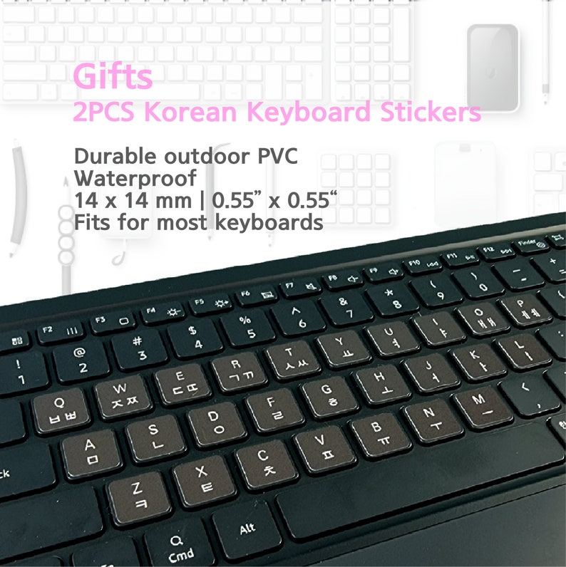Retro Bluetooth Korean Keyboard & Mouse Set, Pink and Gray Color ...