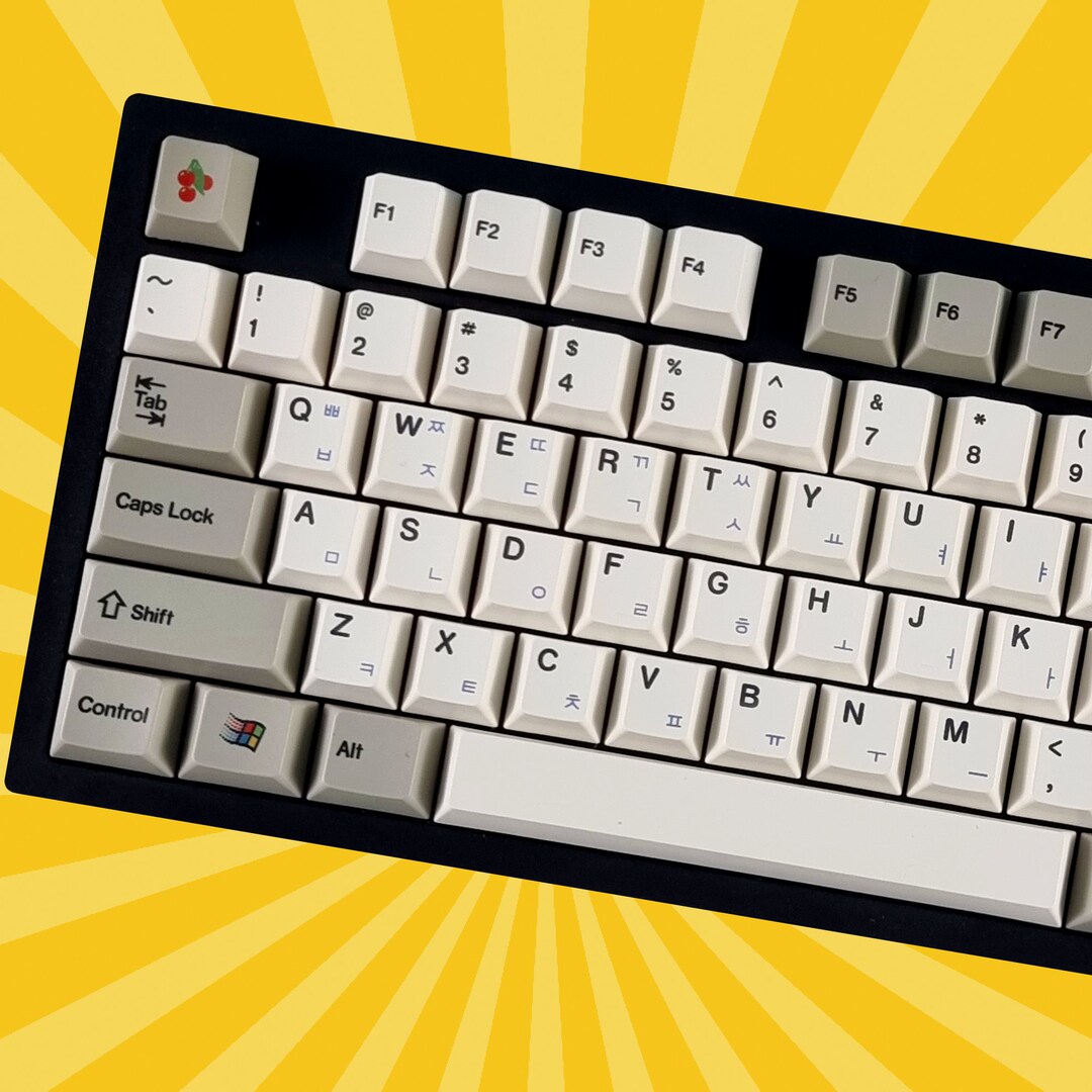 150 Keys Retro Grey Korean Keycap Set, PBT, Hangul Keycaps Korean and ...