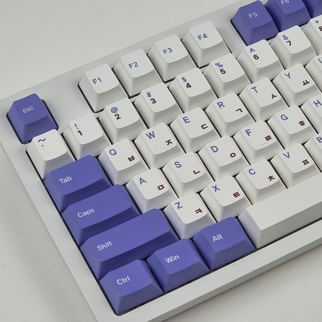 139 Keys Midnight Bunny Korean Keycap Set, PBT, Cherry, Purple and ...