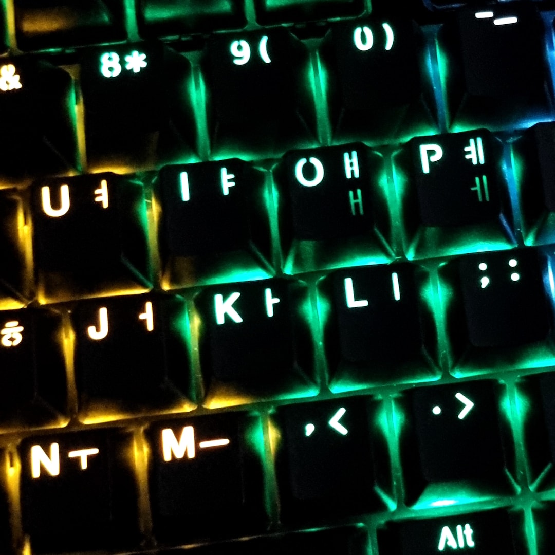 108 Keys Korean Keycap Set, Black/white, PBT, Led-transmissive, Double ...