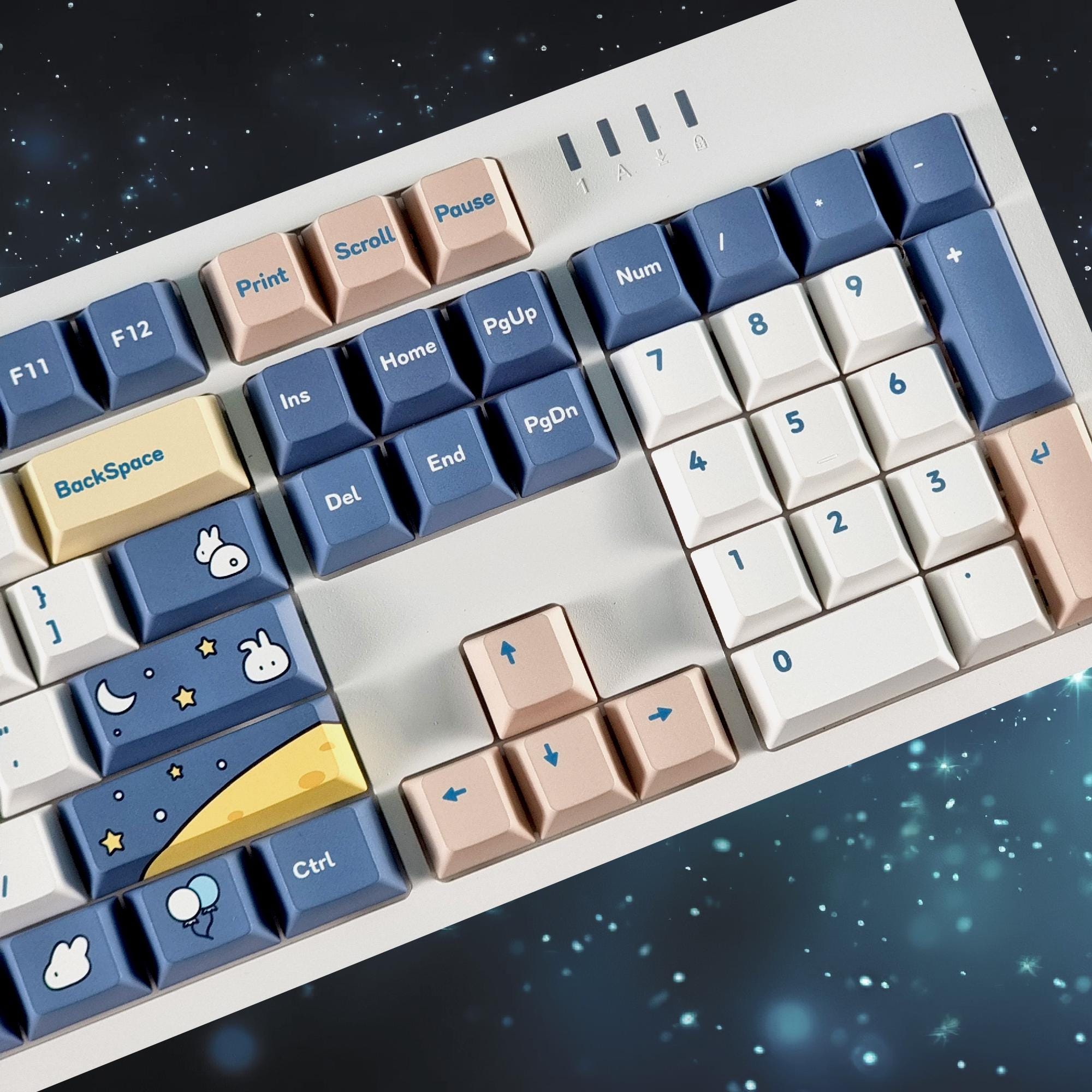 139 Keys Moon Rabbit Korean Keycap Set, Cherry, PBT, Hangul Keycaps Kor ...